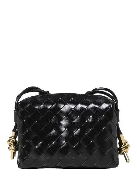 Bottega Veneta Woven Zipper Shoulder Bag - Black