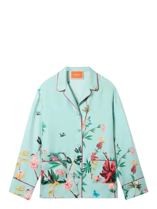 La DoubleJ Floral Print Silk Shirt - Green