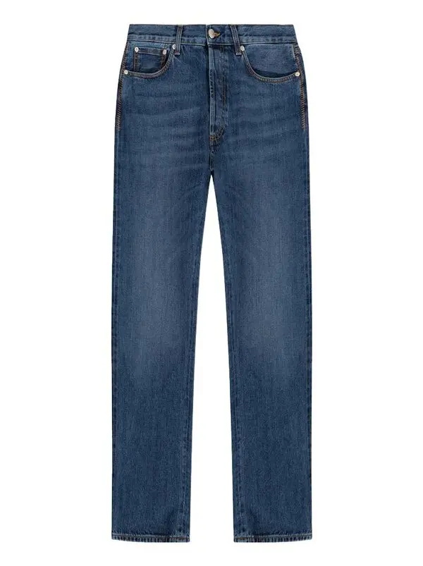 Alexander McQueen Straight Leg Turn-up Jeans - Blue