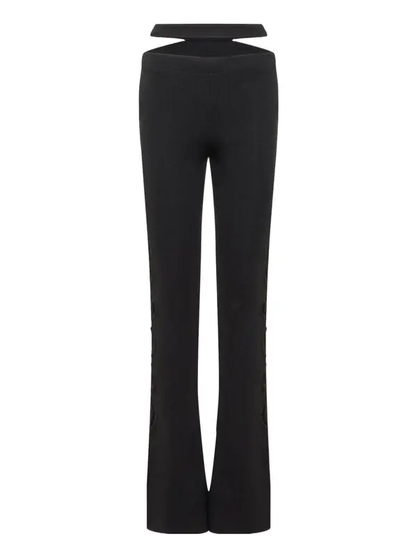 ANDREĀDAMO Hollowed-out Casual Pants - Black