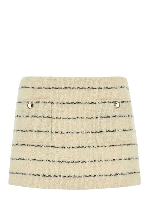 Miu Miu Striped Knit Mini Skirt - Nude