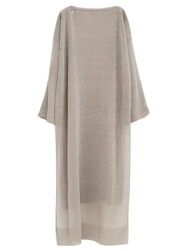 Alaïa Long Sleeve Ribbed Maxi Dress - Nude