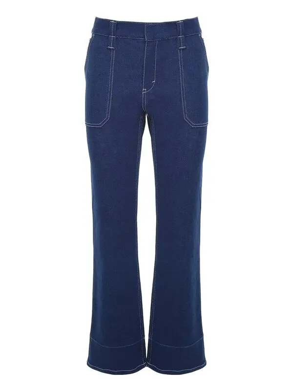 Chloé Color-blocked Straight Leg Jeans - Blue