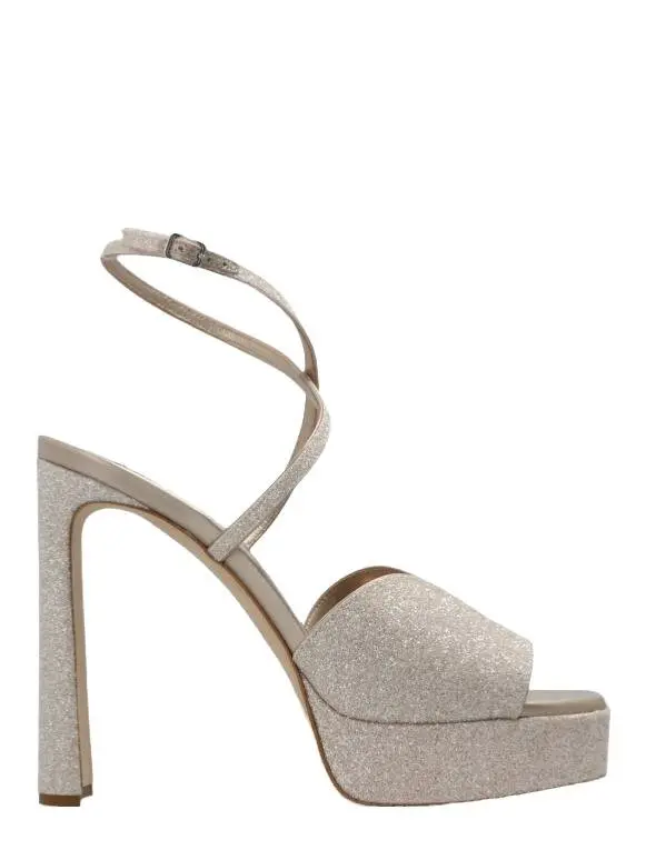 JIMMY CHOO Stiletto Heeled Sandals With Ankle Strap - Gray