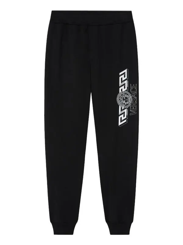 Versace Greca Detailed Jersey Knitted Track Pants - Black