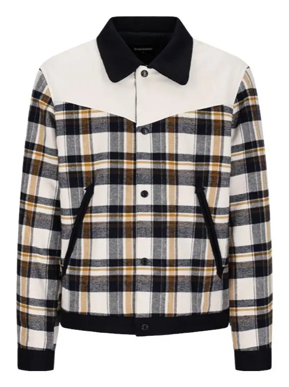 Dsquared2 Embroidered Flannel Western Bomber Jacket - Multicolor