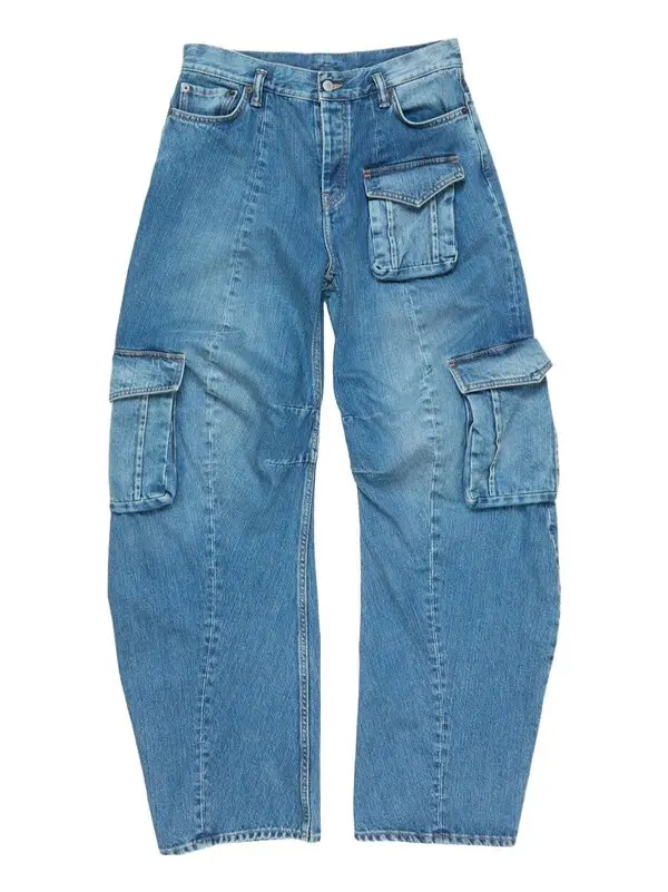 Acne Studios Loose Fit Cargo Jeans - Blue