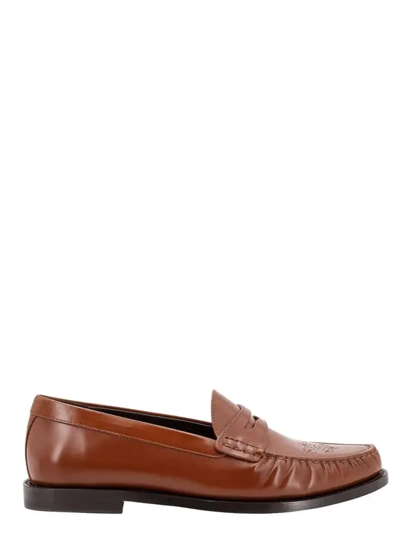 Celine Round Toe Loafers - Tan