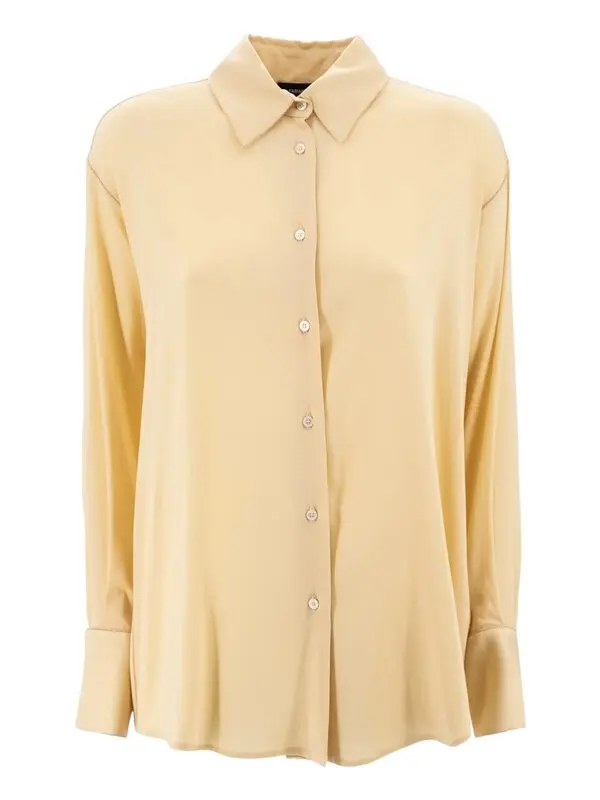Fabiana Filippi Drop Shoulder Button-up Crepe Shirt - Nude