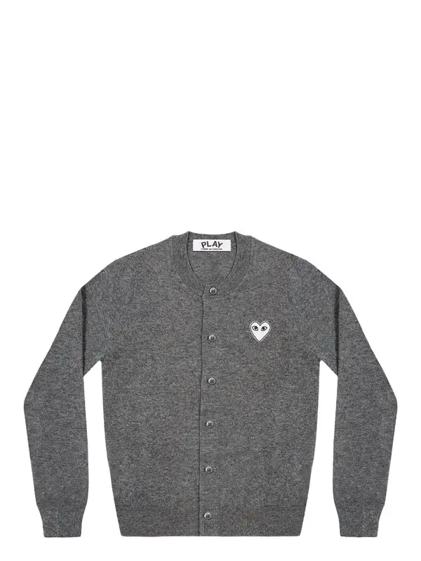 Play Comme Des Garcon Heart Logo Cardigan - Black