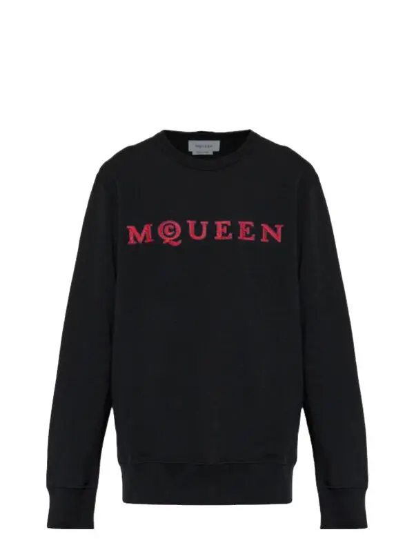 Alexander McQueen Embroidered Logo Crewneck Sweatshirt - Black