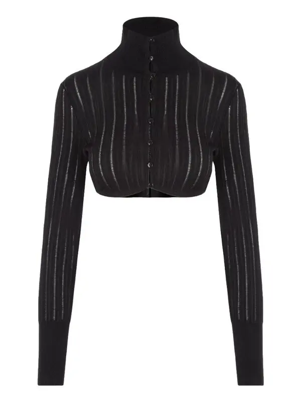 Alaïa Long-sleeved Knitted Cardigan - Black
