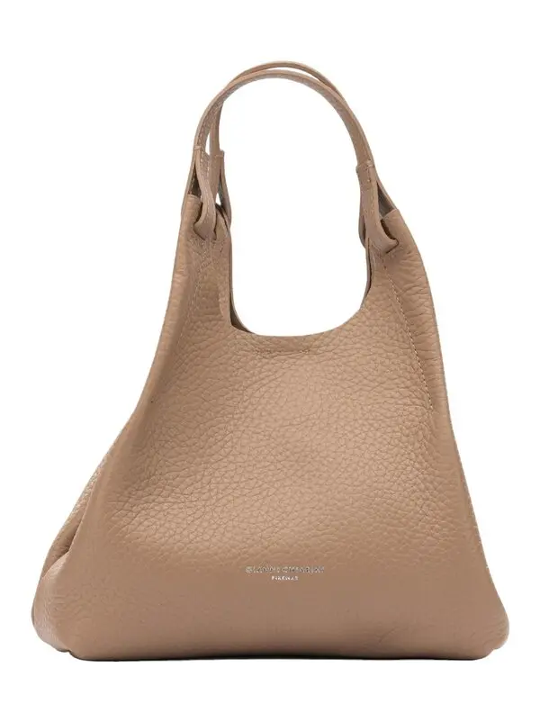 GIANNI CHIARINI Pebbled Leather Shoulder Bag - Clay