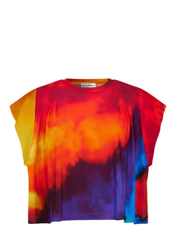 Rabanne Round Neck Cropped T-shirt - Red
