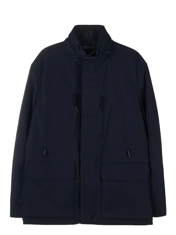 Zegna Long-sleeved Casual Jacket With Stand Collar And Zipper Pockets - No