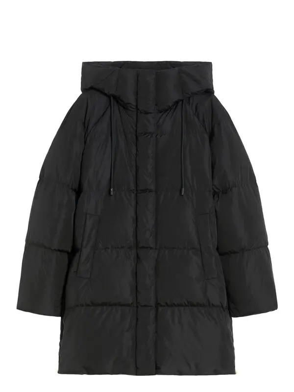 Max Mara Hooded Cotton Down Jacket - Black