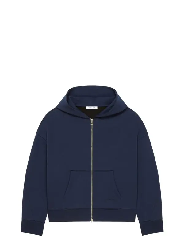 Givenchy Zipped Hoodie In Scuba - Navy Blue
