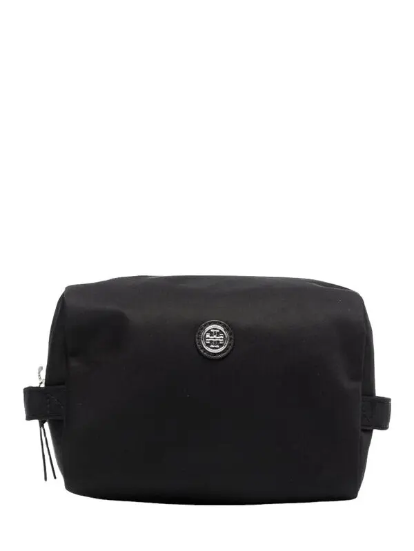 Tory Burch Logo Plaque Large Cosmetic Bag - Black