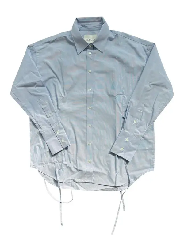 Closed Drawstring Waist Shirt - Gray