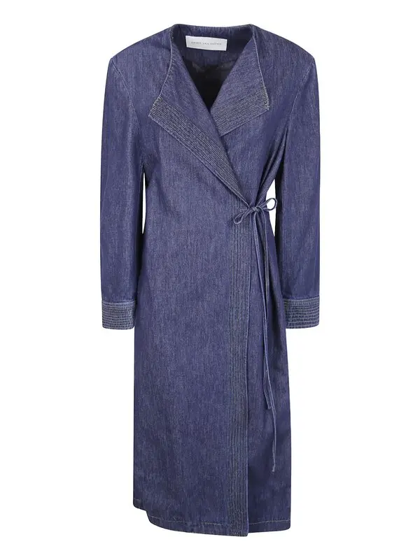 Dries Van Noten Wrap-tie Denim Coat - Indigo