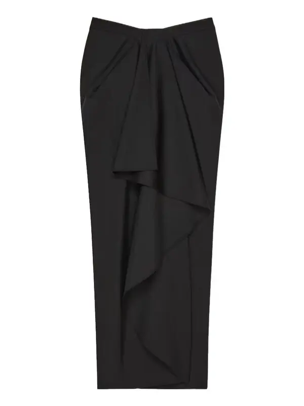 Givenchy Draped Wrap Midi Skirt - Black