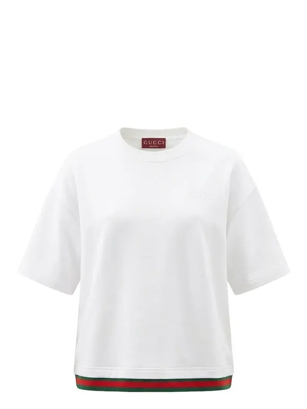 Gucci Cropped Jersey Top - White