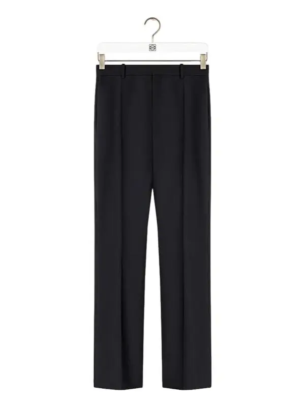 Loewe Wool And Silk Pleated Trousers - Black