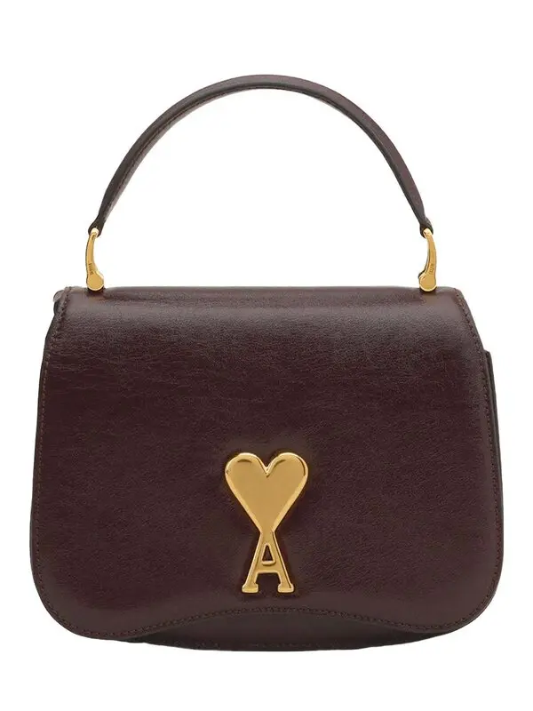 Ami Heart Logo Shoulder Bag - Black