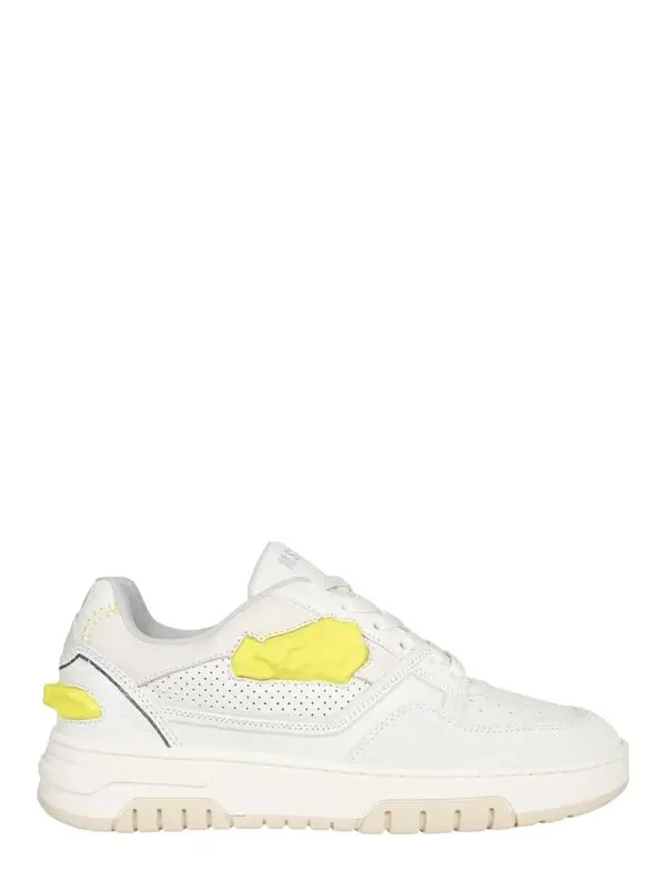 MSGM Round Toe Lace-up Sneakers - White