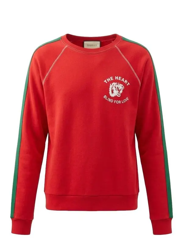 Gucci Tiger Head Printed Sweatshirt - Red