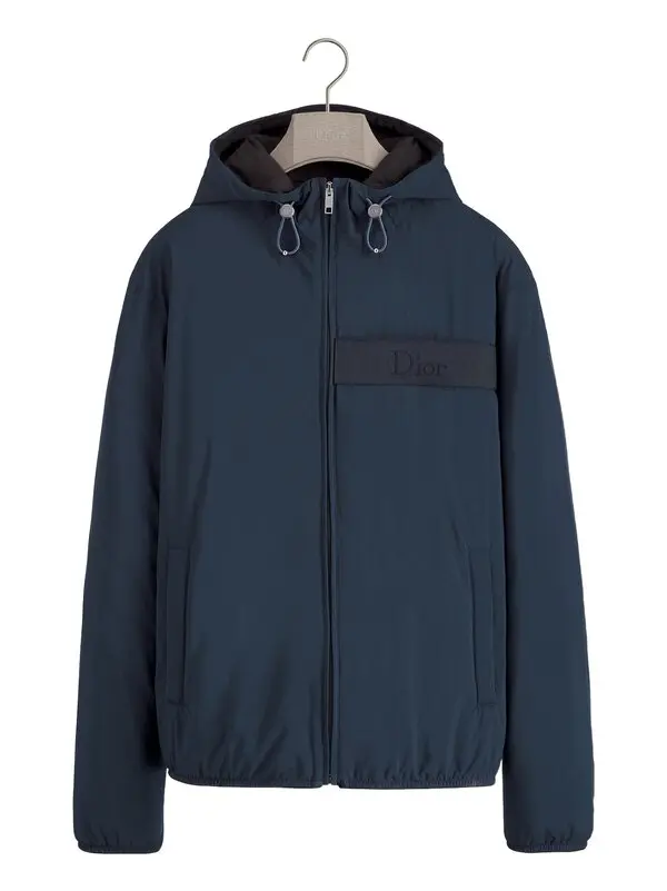 Dior Hooded Jacket With Zipper Closure - Blue