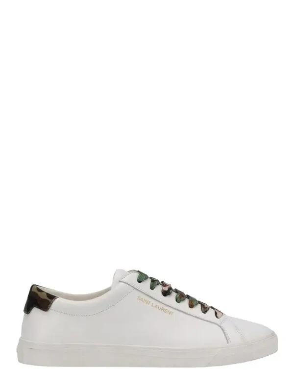 Saint Laurent Andy Low-cut Casual Sneakers With Camouflage Detail - White