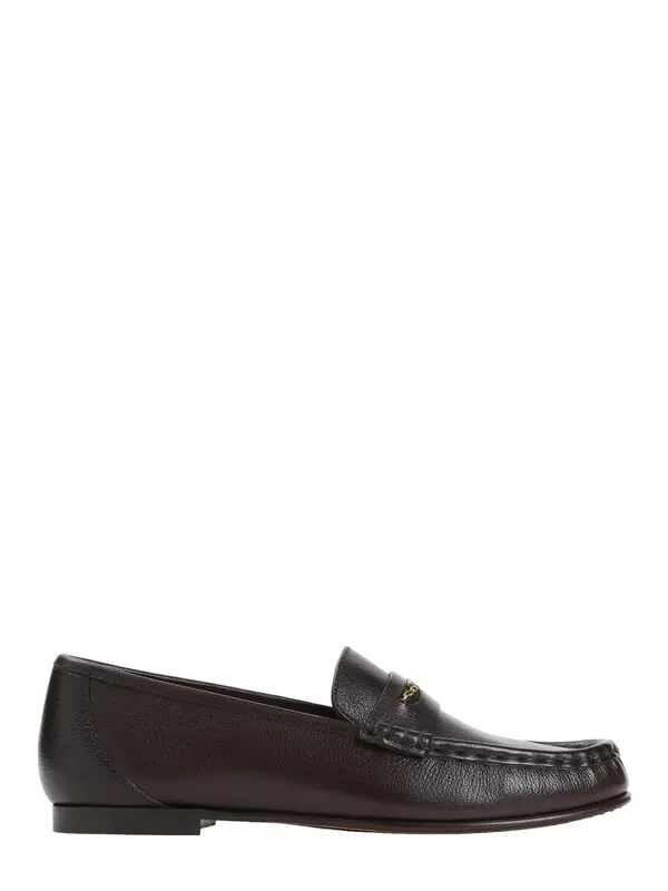 Chloé Logo Chain Loafers - Black