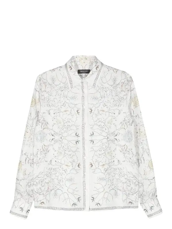 Fabiana Filippi Lapel Shirt With Pattern Design - White