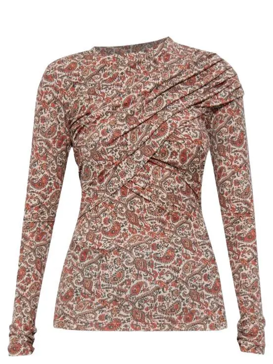 Isabel Marant Étoile Paisley Print Long Sleeve Top - Brown
