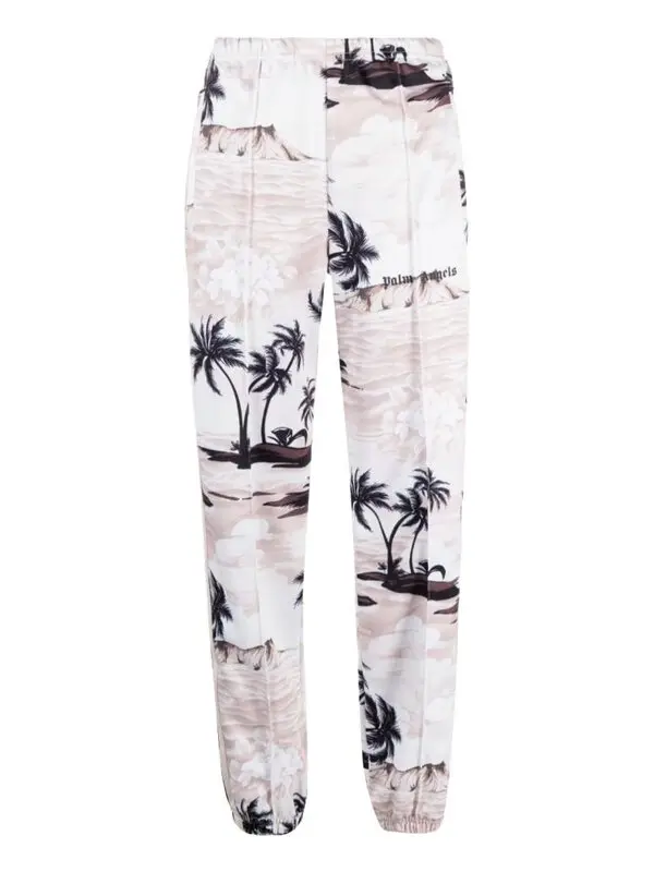 Palm Angels Printed Jogger Pants - White