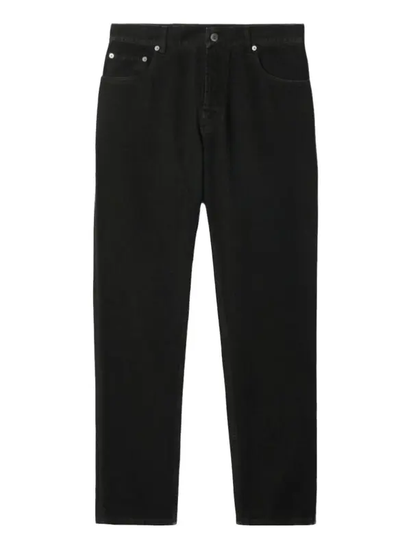 Burberry Logo Patch Tapered-leg Jeans - Black