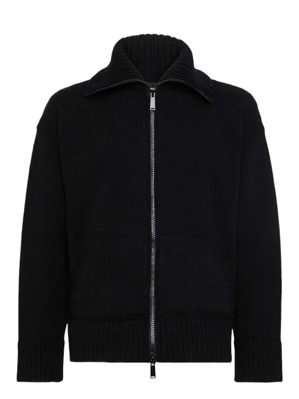 Dsquared2 Fake Stitch Zipped Cardigan - Black And White