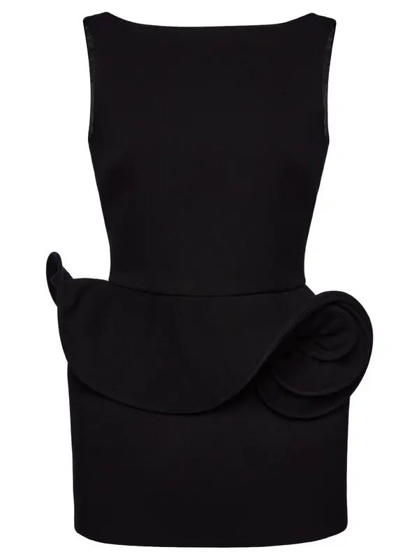 Magda Butrym Sleeveless Backless Sheath Dress With Floral Appliqu - Black