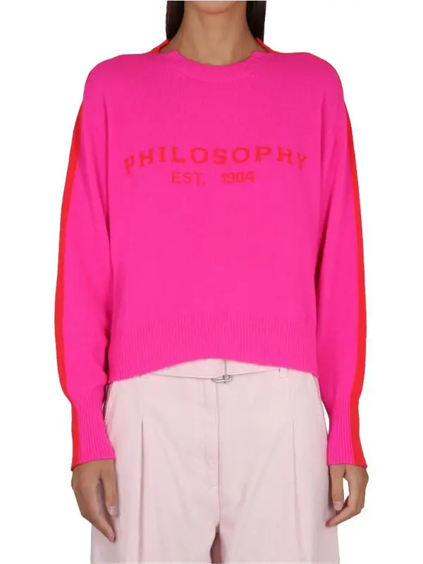 Philosophy Di Lorenzo Serafini Two-tone Crewneck Knitted Jumper - Pink
