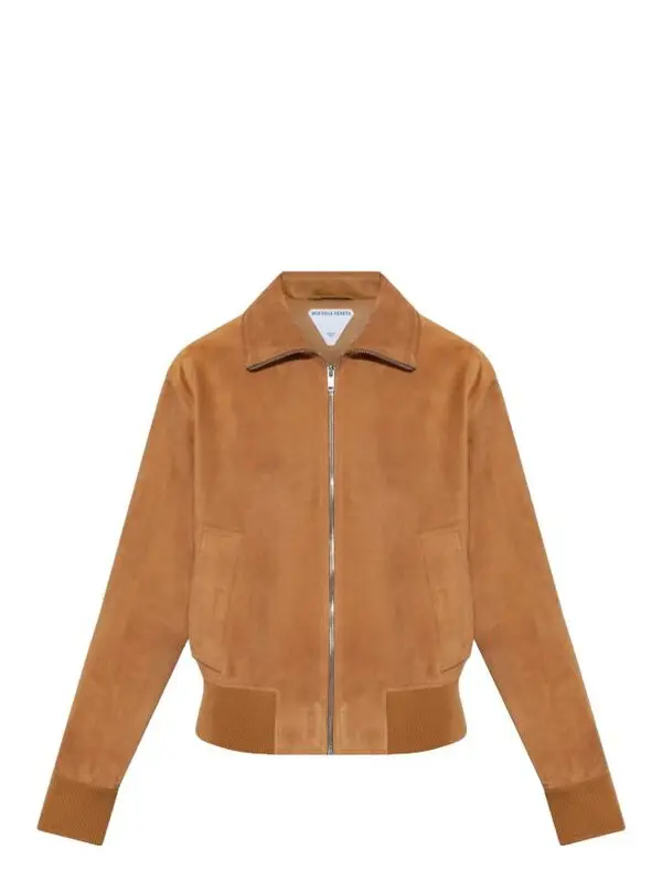Bottega Veneta Zipped Leather Jacket - Brown