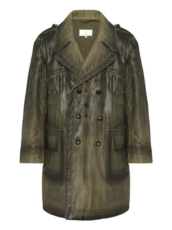 MAISON MARGIELA Double-breasted Caban Coat - Khaki