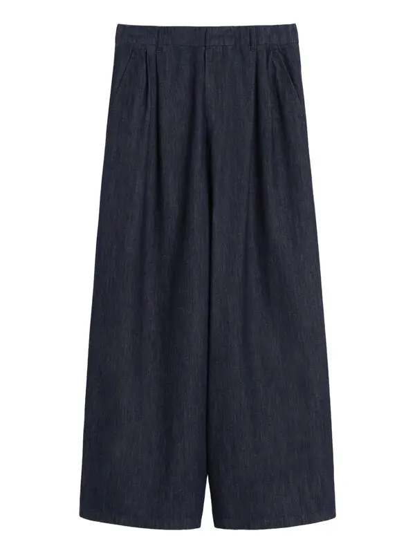 Max Mara Washed Denim Wide-leg Pants - Ultramarine Blue