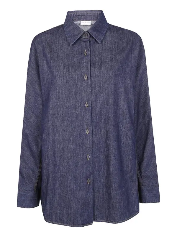 Dries Van Noten Denim Shirt With Contrast Stitching - Indigo