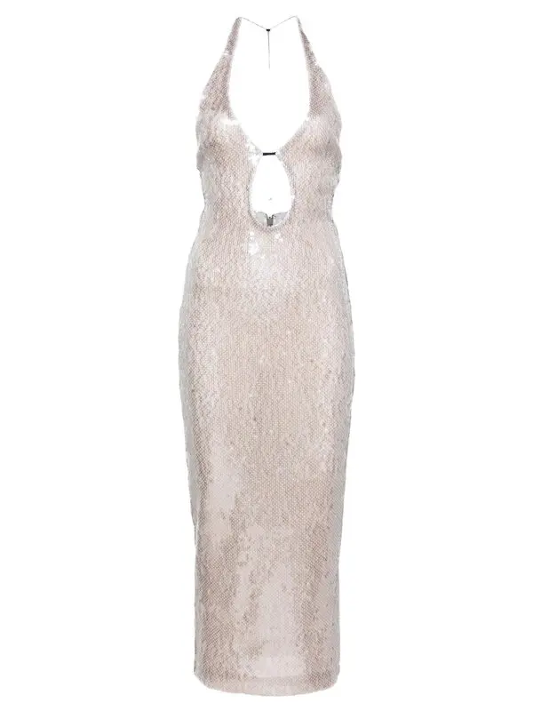 16Arlington Sola Sequined Midi Dress - Nude