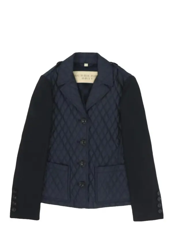 Burberry Quilted Casual Jacket With Long Sleeves - Blue