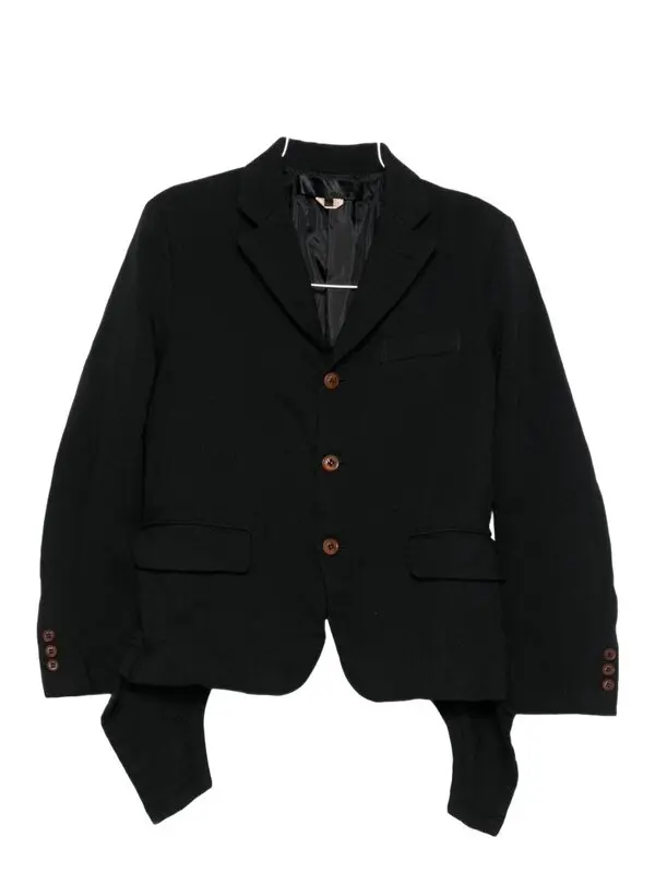 Comme Des Garçons Button-up Blazer With Belt - Black