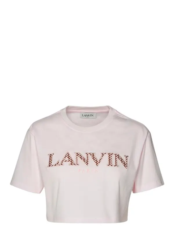 LANVIN Embroidered Logo Cropped T-shirt - White