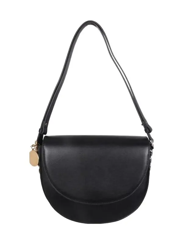 Stella McCartney Frayme Flap Medium Shoulder Bag - Black