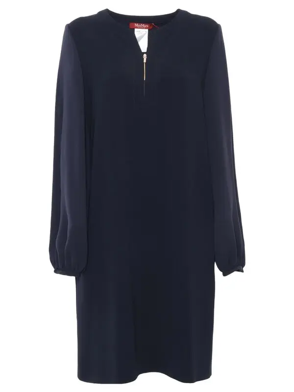 Max Mara Zip Detailed Long-sleeved Dress - Black